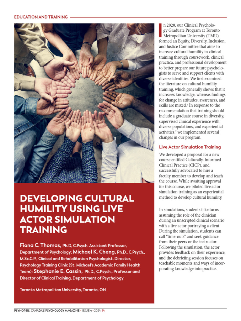 Cultural Humility in Psychology Training | PDF | Psychology | Psychotherapy