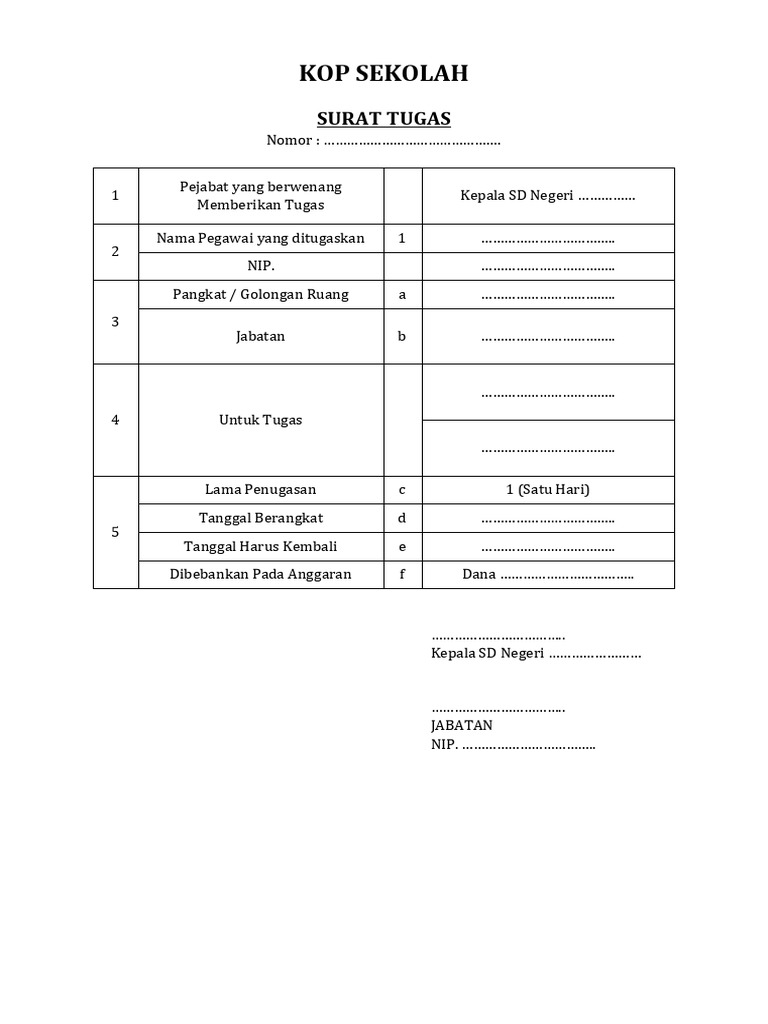 Contoh SPPD Dan Surat Tugas | PDF