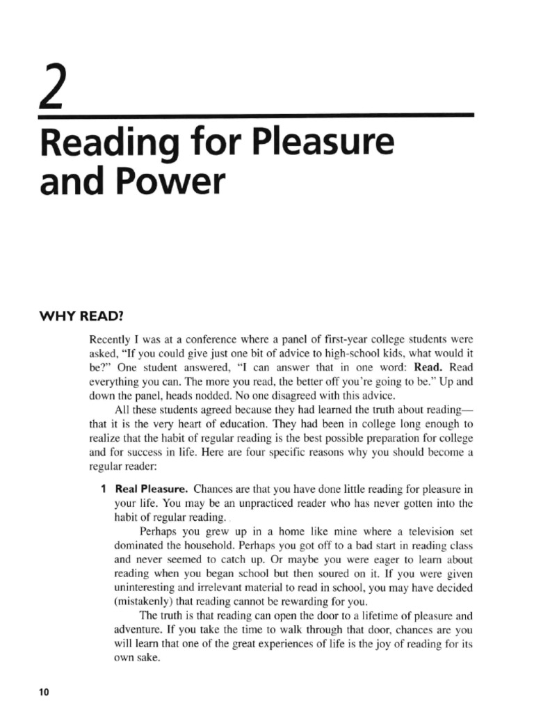 Reading For Pleasure and Power | PDF