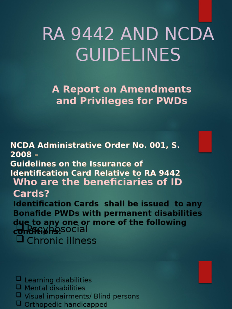 Ra 9442 and Ncda Guidelines | PDF