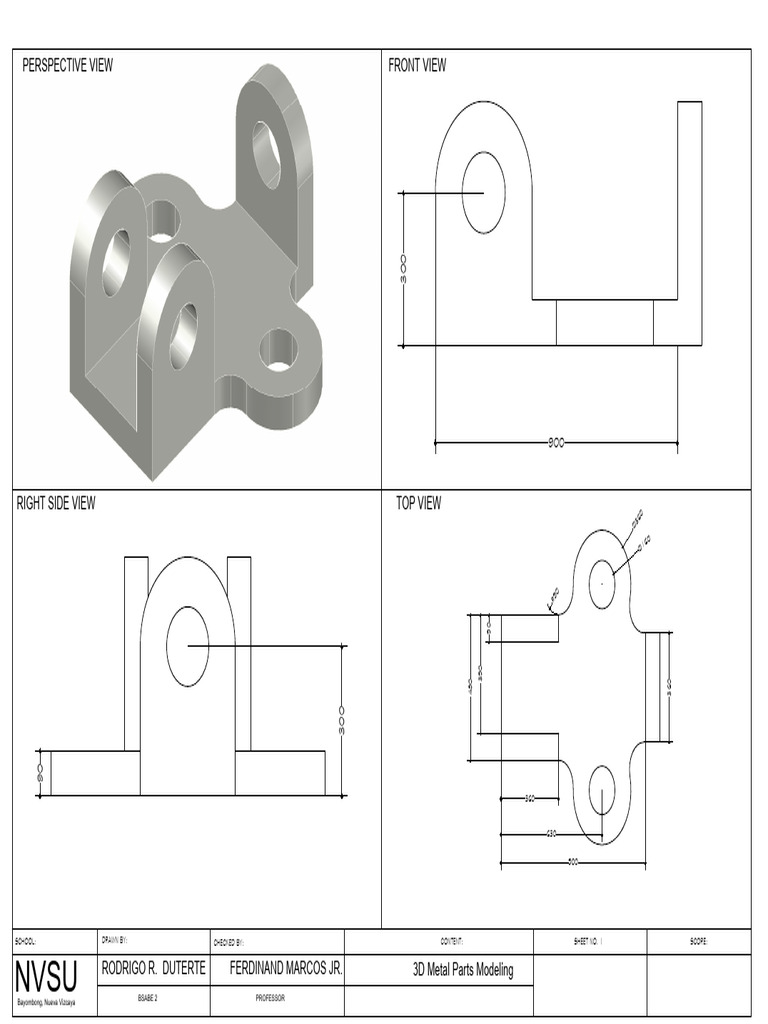 Front View Perspective View: Bayombong, Nueva Vizcaya Bsabe 2 Professor | PDF