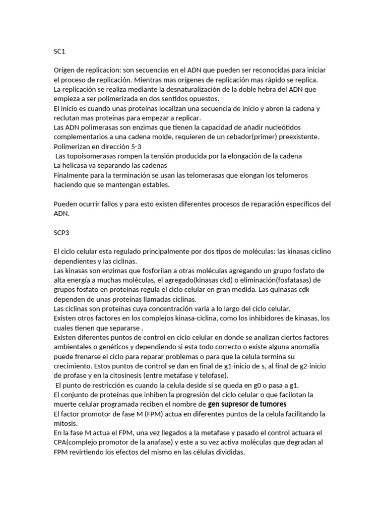 BIOLOGIA | PDF | Replicación De Adn | Ciclo celular