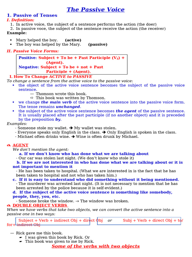 The Passive Forms | PDF | Verb | Grammatical Tense