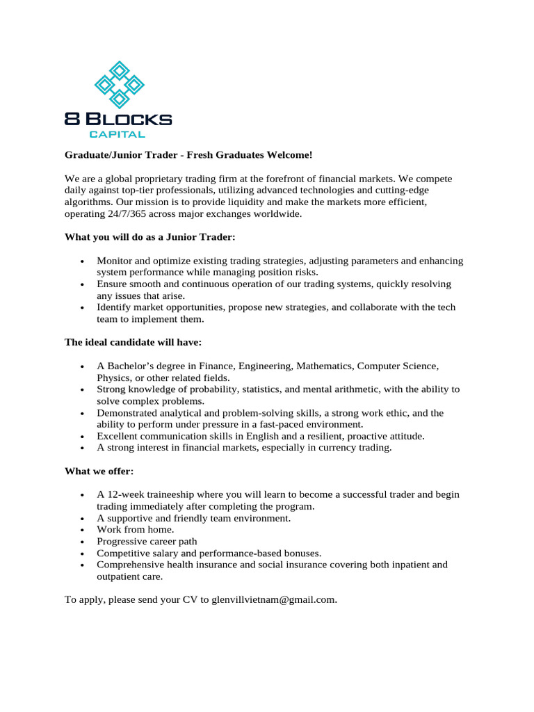 Junior Trader Position for Graduates | PDF