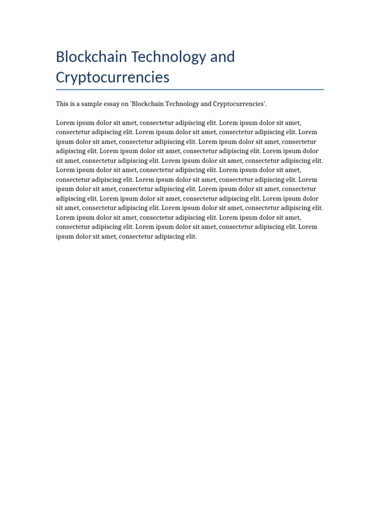 Blockchain Technology and Cryptocurrencies | PDF