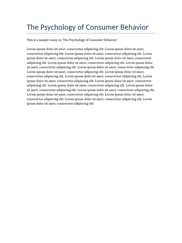 The Psychology of Consumer Behavior | PDF