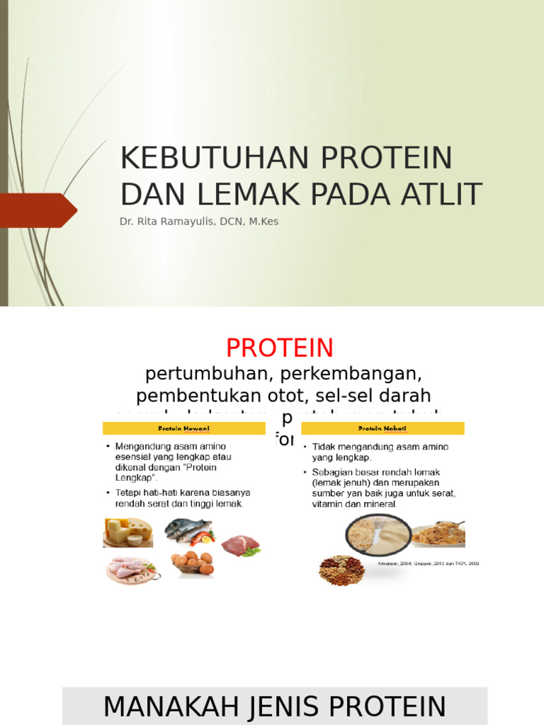 Temu v. Kebutuhan Protein Dan Lemak Atlit ( | PDF