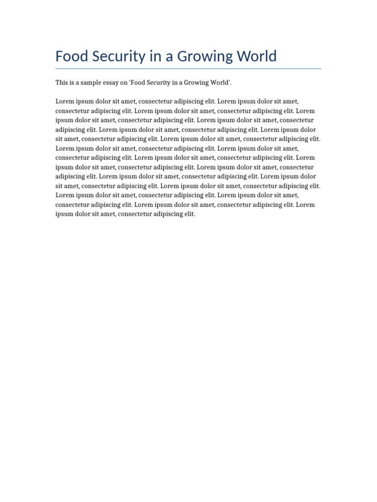 Food Security Challenges Ahead | PDF