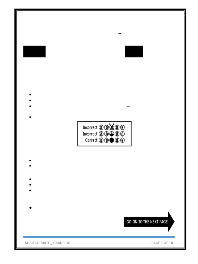 Math. first term grade 10 2021 | PDF | Median | Area