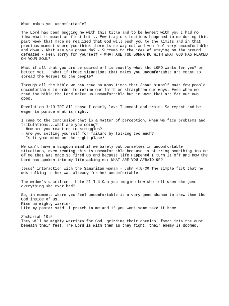 What Makes You Uncomfortable | PDF