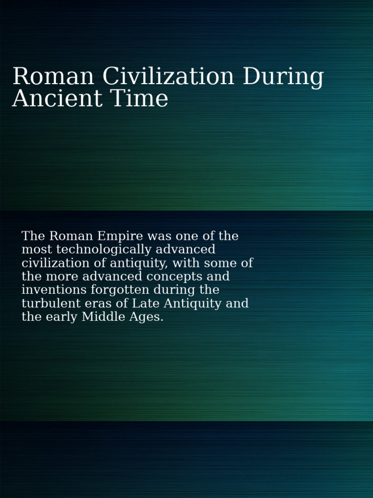 Roman Civilization: Innovations and Achievements | PDF | Roman Empire