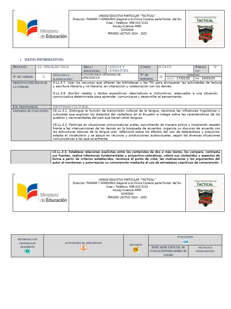 PUD 8VO LyL U4 | PDF | Cognición | Comunicación humana