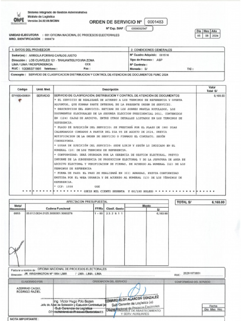 Os - 001483 - Arriola Porras Carlos Justo | PDF