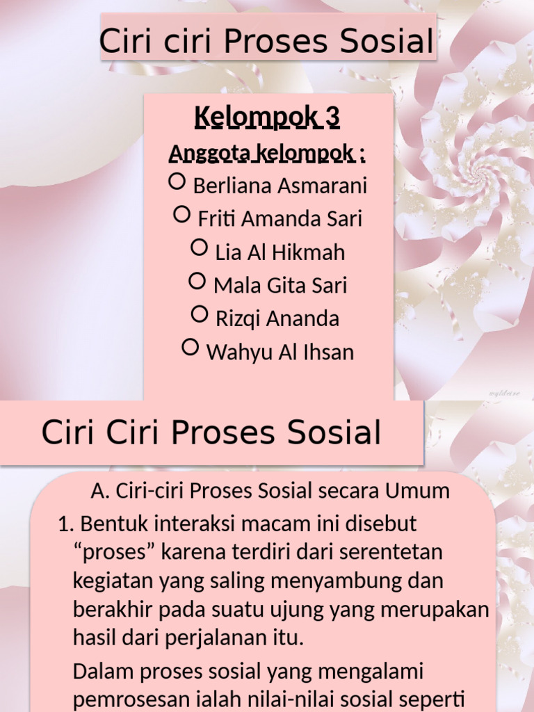 Ciri Ciri Proses Sosial | PDF