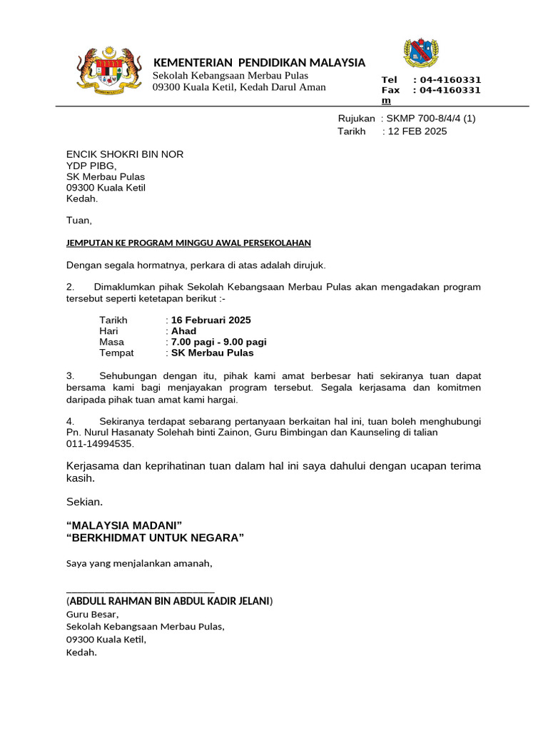 Contoh Surat Jemputan | PDF