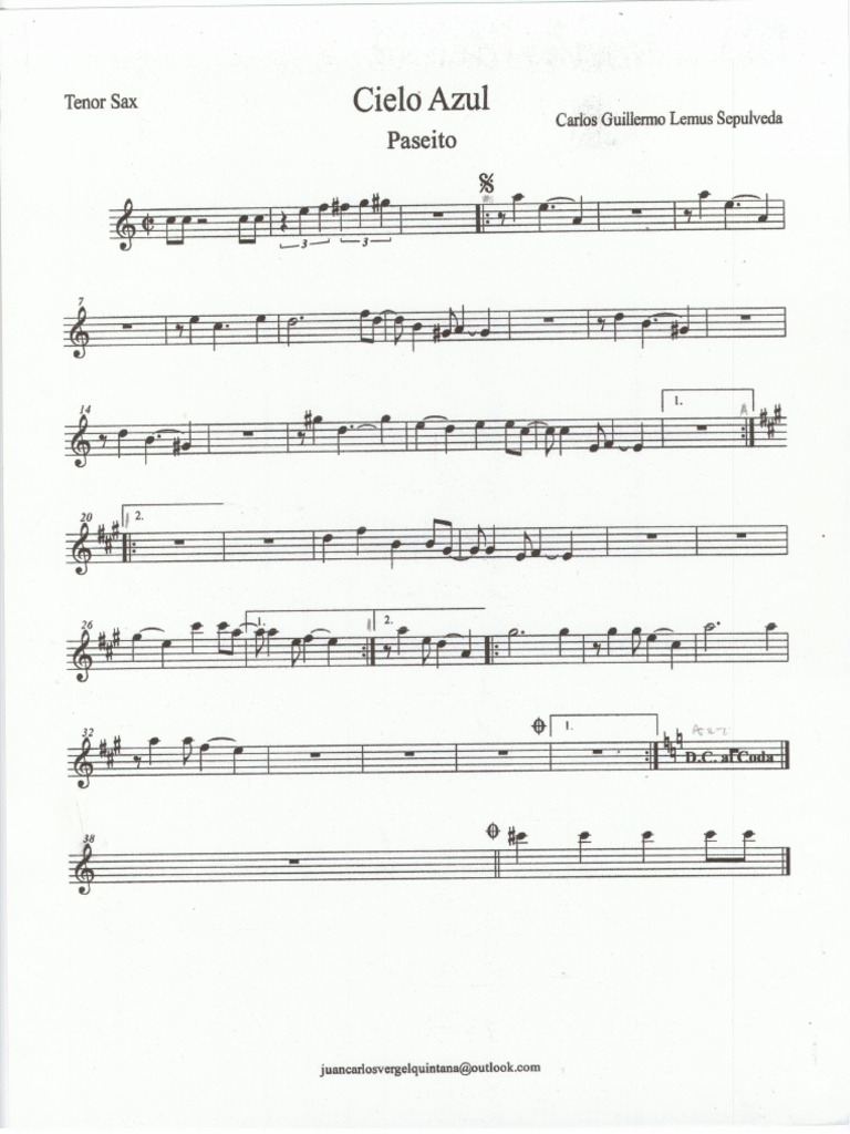 Cielo Azul Sax Tenor | PDF