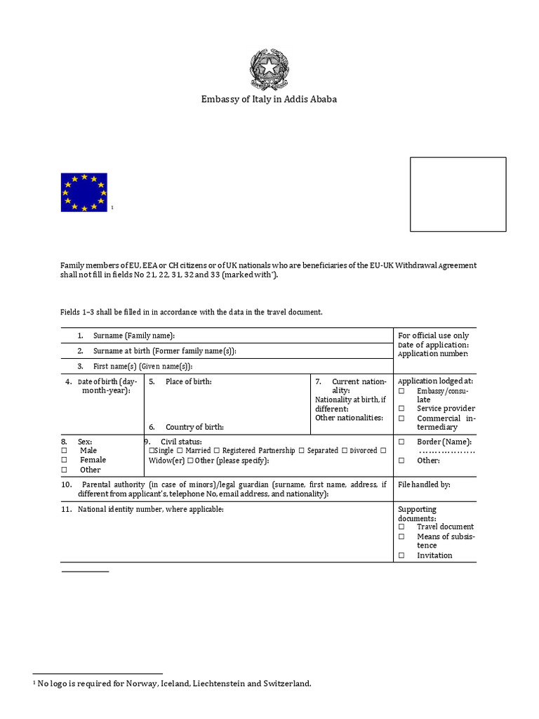 formulario-visto-schengen-eng | PDF | Travel Visa | Government And Personhood