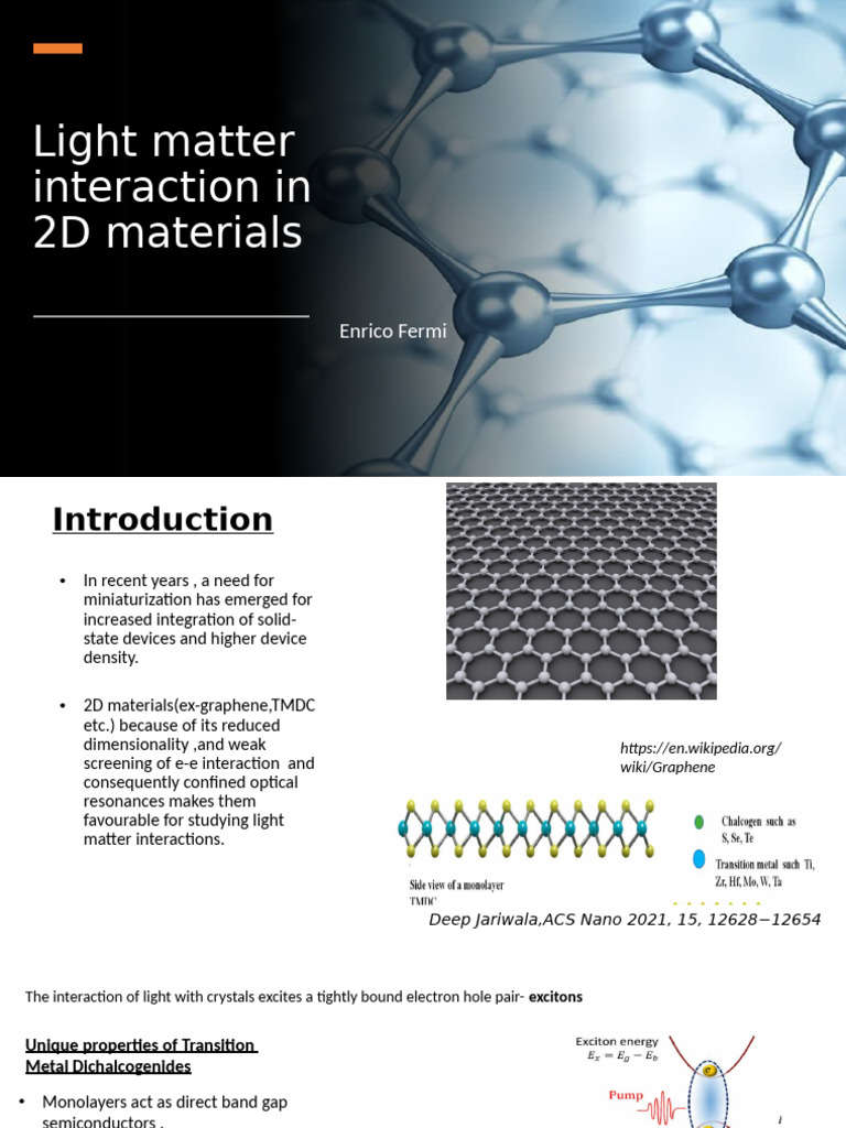 Light Matter Interaction in 2D Materials | PDF | Graphene | Atomic