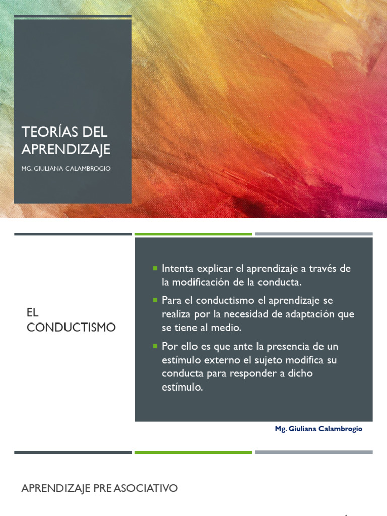 Clase 1-Teoría Del Aprendizaje Condicionamiento | PDF ...