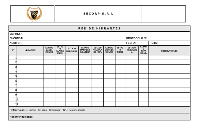 Check List Hidrantes | PDF