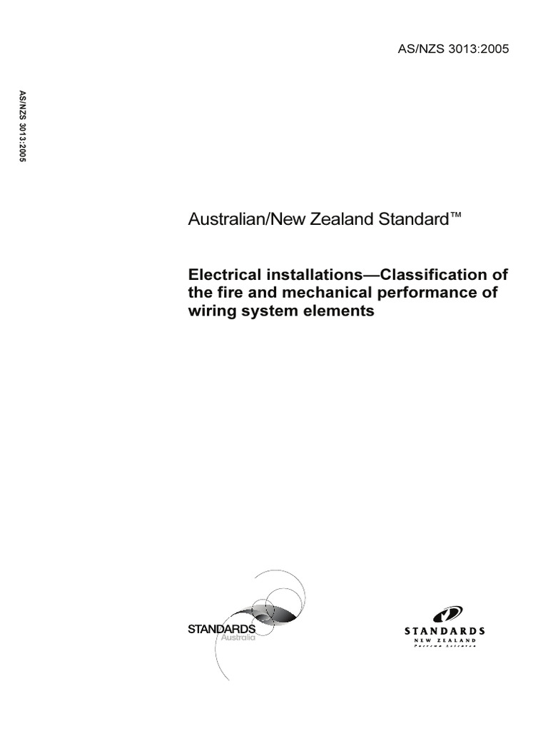 AS-NZS 3013-2005 - Electrical Installations - Classification of The ...