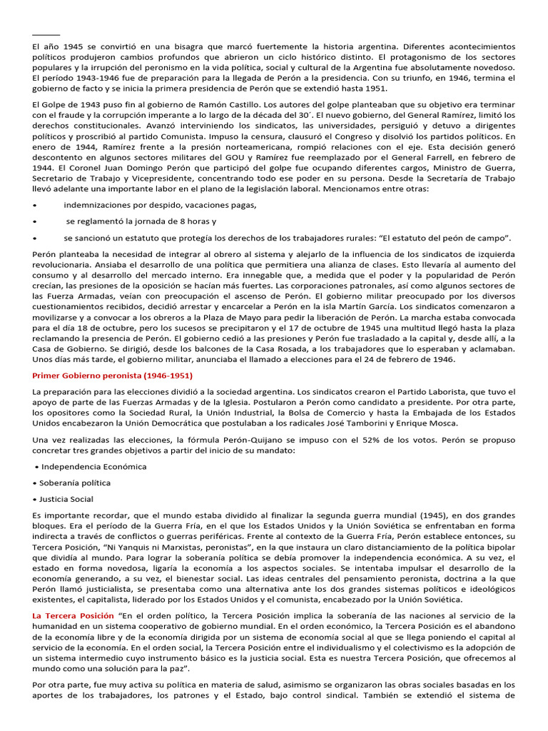 37 Años de Peronismo en Argentina | PDF | Tercera posición