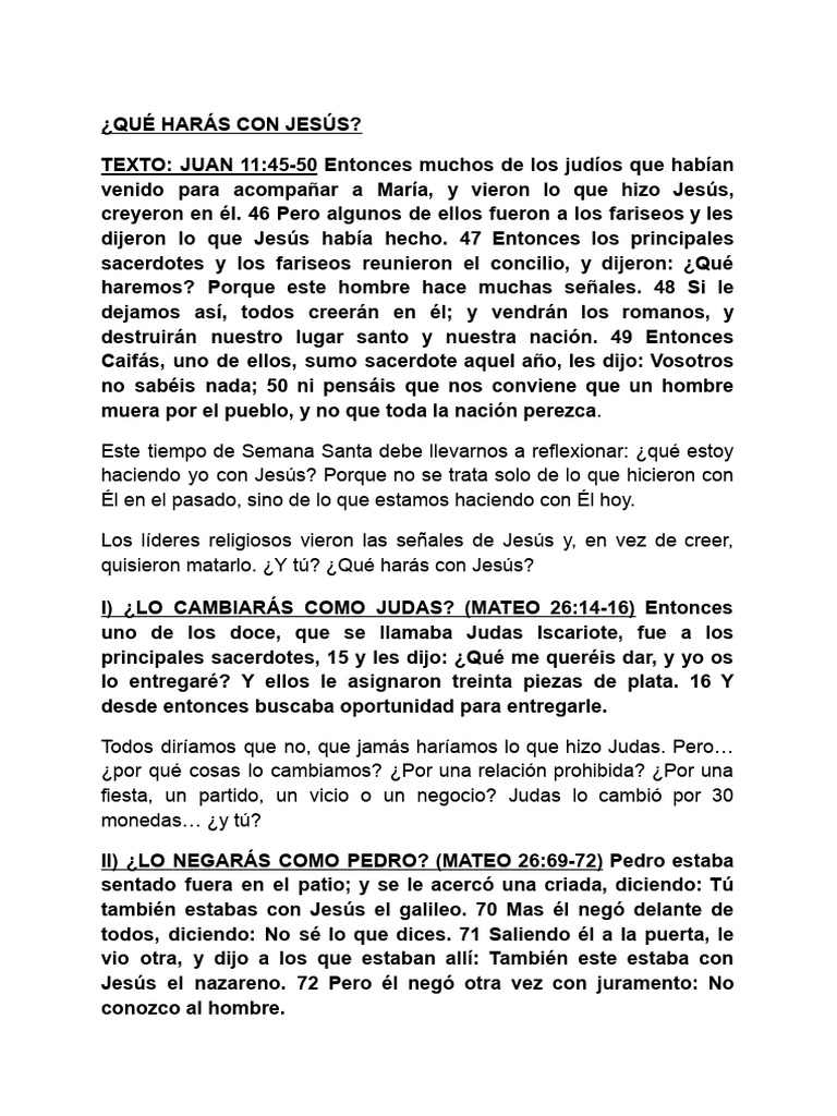 Que Haras Con Jesus | PDF | Jesús | Judas Iscariote