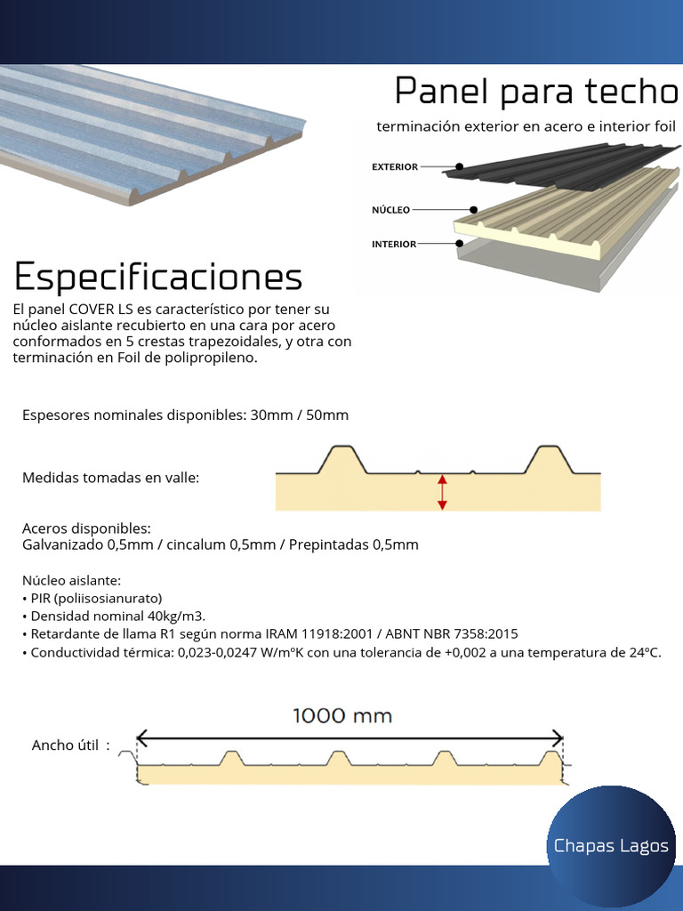 Paneles de Techo Aislantes de Acero | PDF
