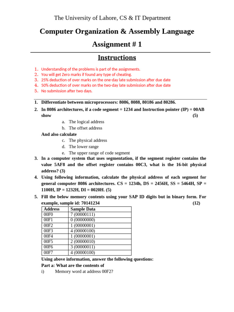 Assignment 1 | PDF