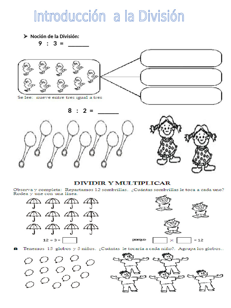 Ejercicios de División para Niños | PDF | Aritmética | Matemática Elemental
