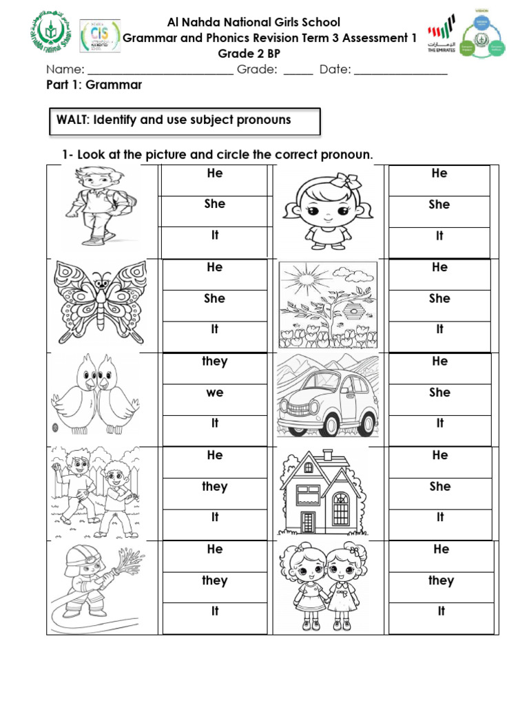 Grade 2 BP T3 Assessmnet 1 Grammar and Phonics Revision | PDF | Word ...