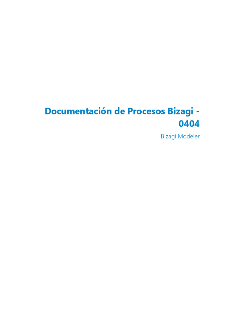 Documentación de Procesos Bizagi - 0404 | PDF | Usuario (informática) | Tecnologías de la ...