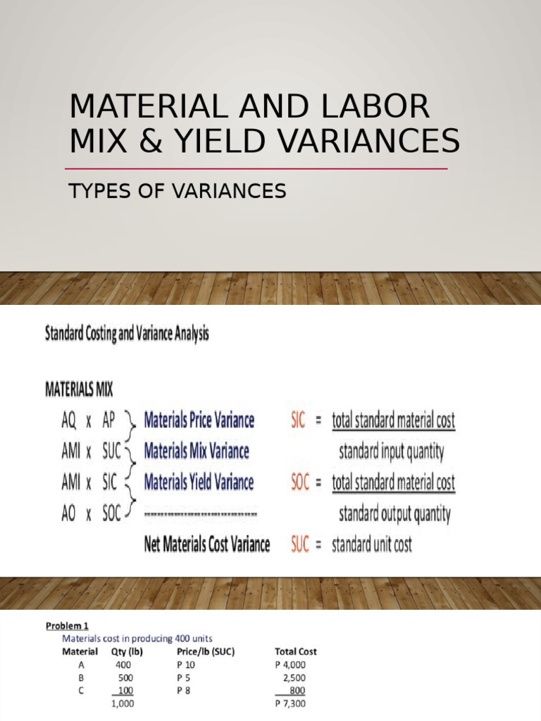 3 - Mix & Yield Variances | PDF