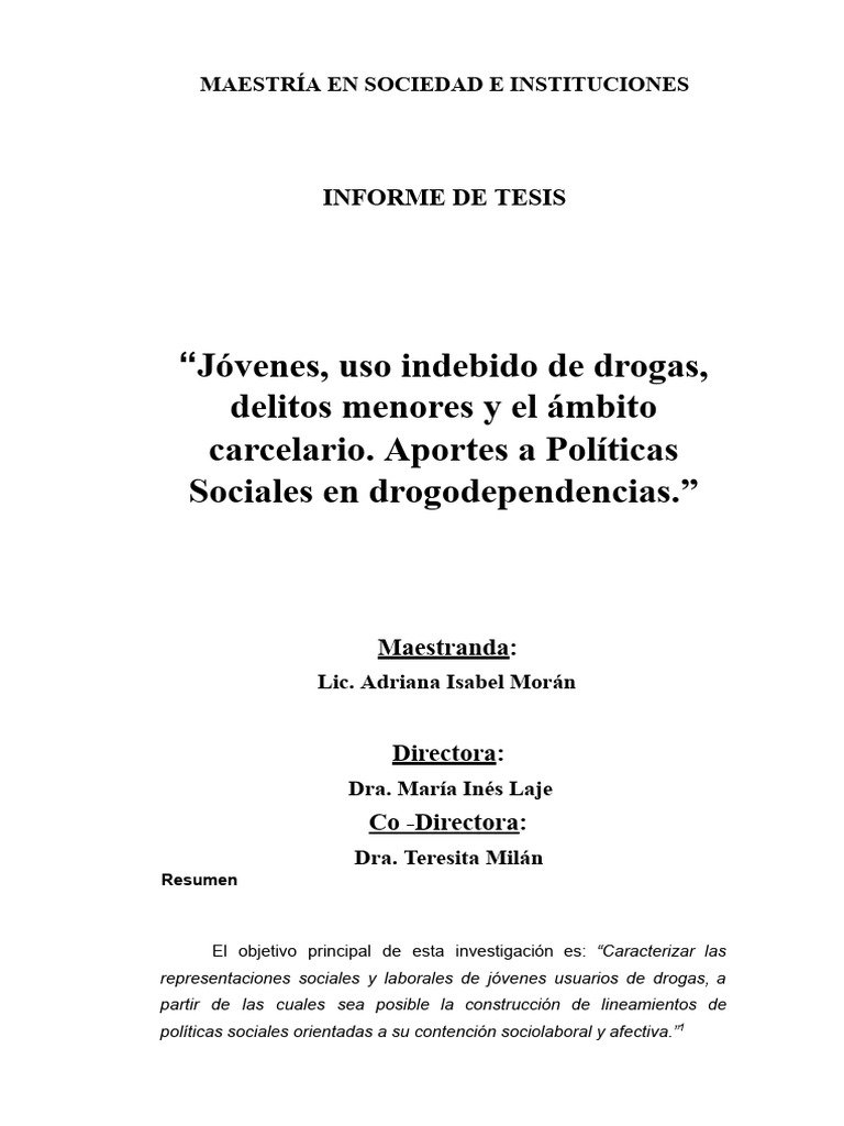 Libro Adriana Morán | PDF | La dependencia de sustancias | Juventud