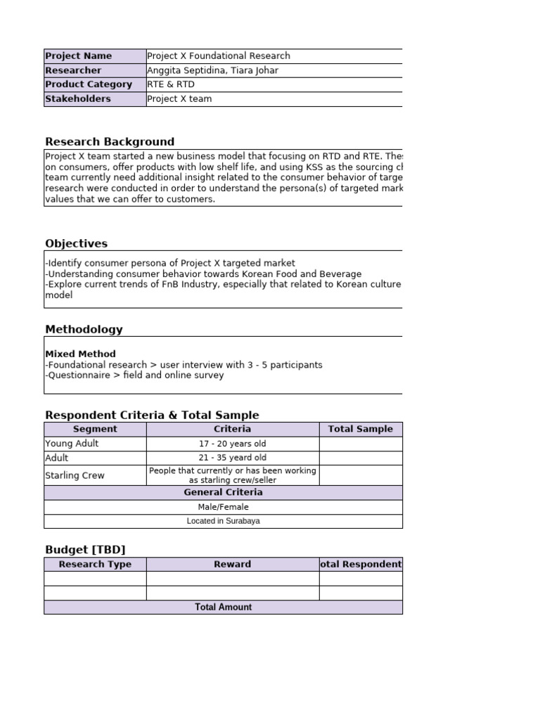 (Research Plan) Project X Foundational Research | PDF