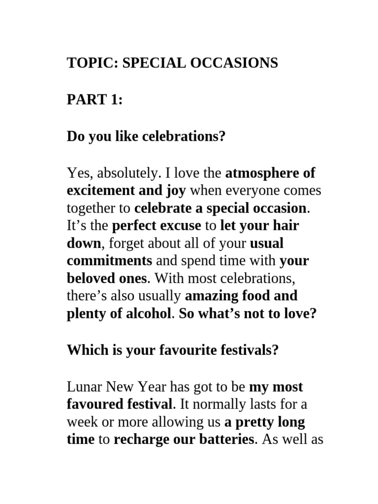Celebrating Special Occasions and Festivals | PDF | Festival