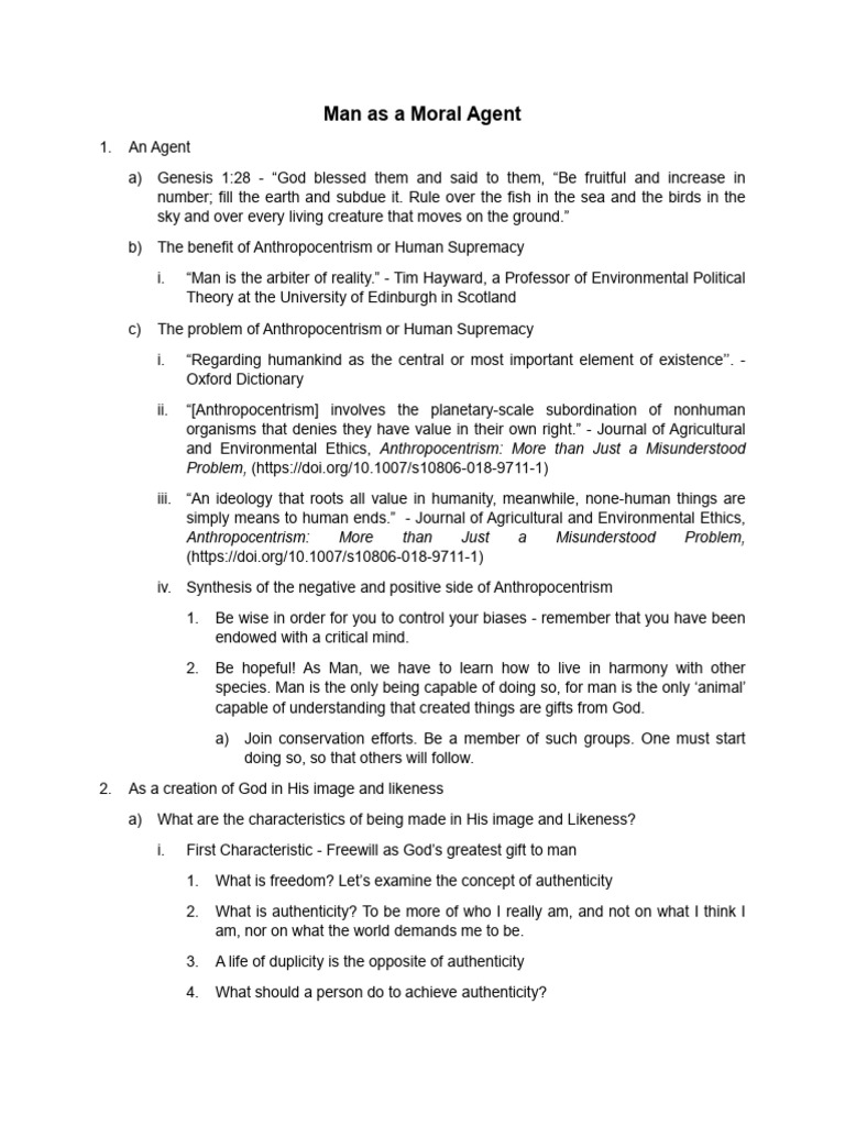 Understanding Man as a Moral Agent | PDF | Morality | Knowledge