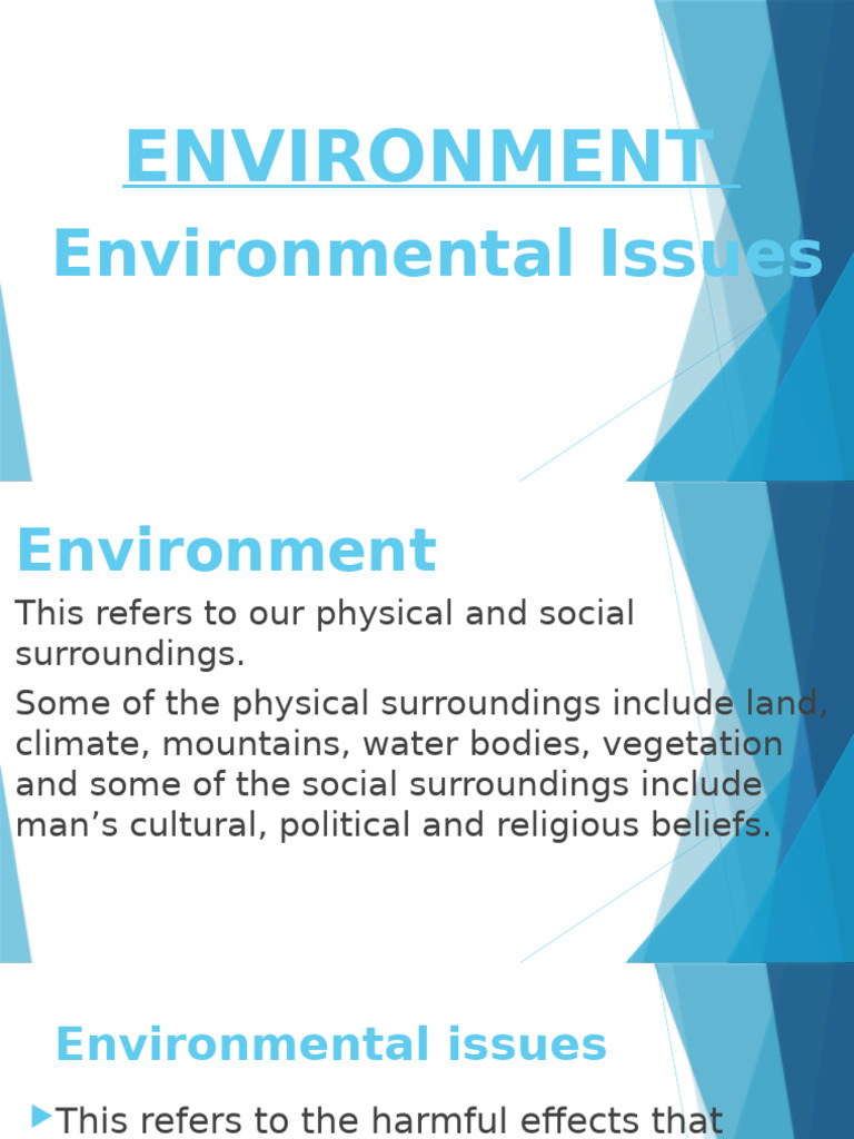 Social Environmental Issues | PDF | Sanitation | Water Pollution
