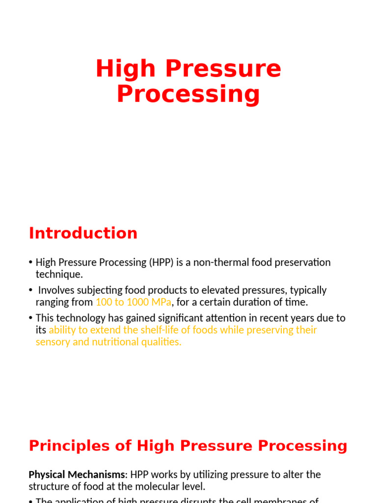High Pressure Processing | PDF | Food Preservation | Biology