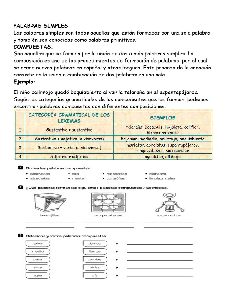 LECTURA de PALABRAS SIMPLES | PDF