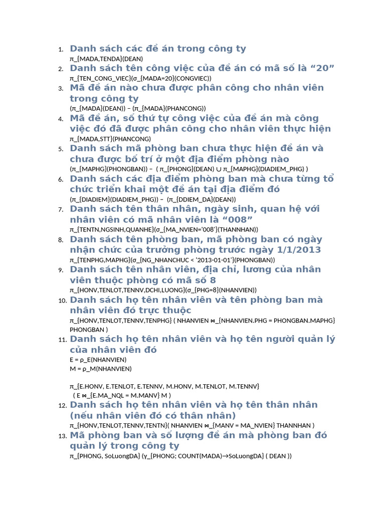 ĐẠI SỐ QUAN HỆ LMS | PDF