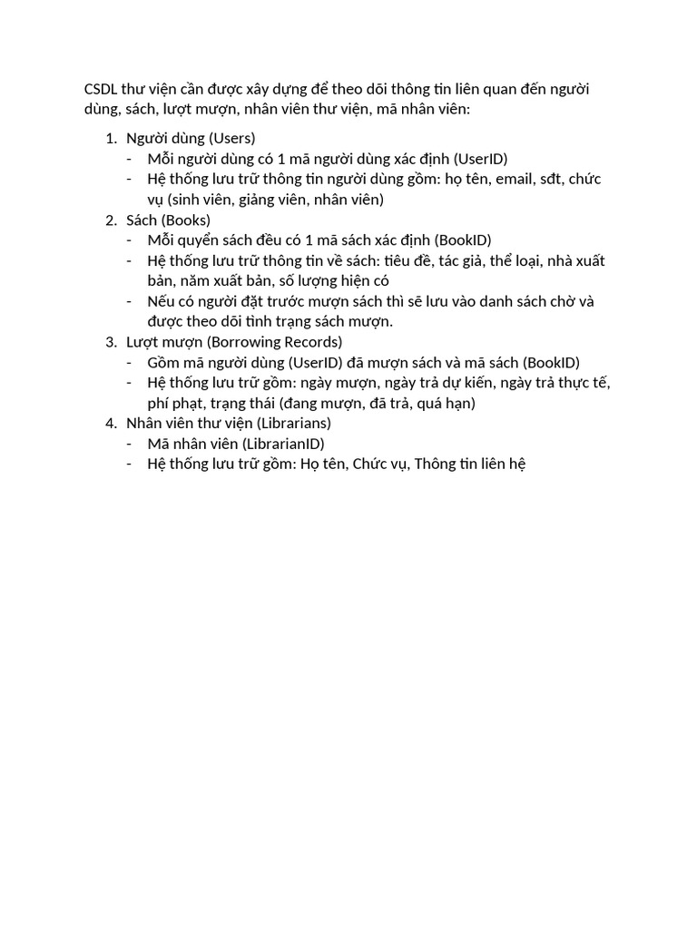 CSDL thư viện | PDF