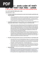 SỰ RA ĐỜI VÀ QUÁ TRÌNH HÌNH THÀNH, PHÁT TRIỂN CỦA TRIẾT HỌC MÁC-LÊNIN | PDF