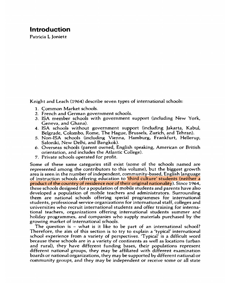 World Yearbook of Education 1991 International Sch... - (Part 2 The International School ...