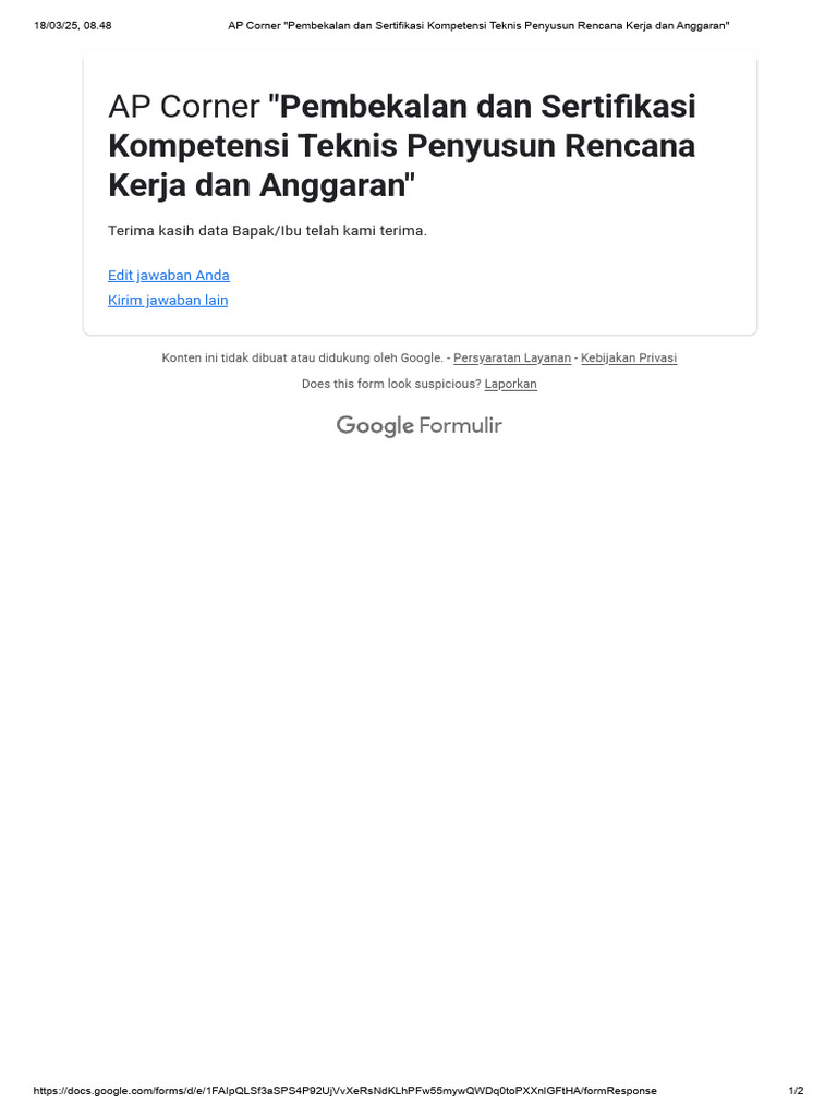 AP Corner - Pembekalan Dan Sertifikasi Kompetensi Teknis Penyusun ...