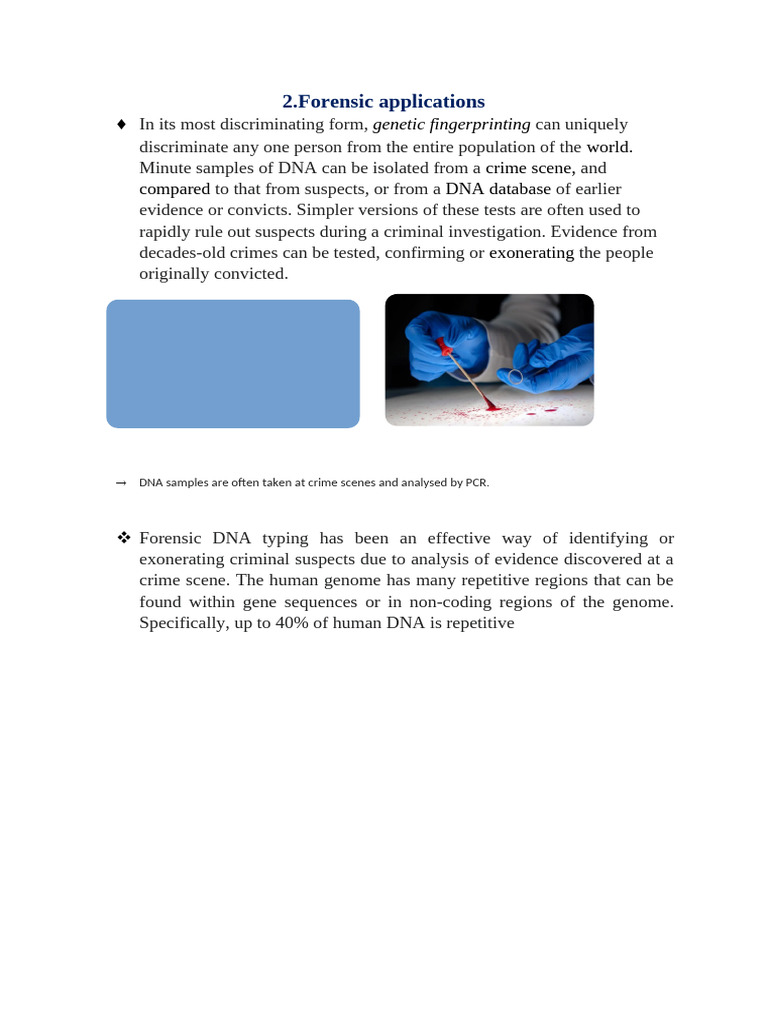 Bio Project Dna Fingerprinting | PDF
