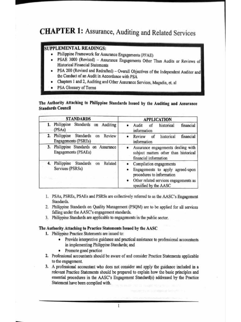 Chapter 1 - Assurance, Auditing, and Related Services | PDF