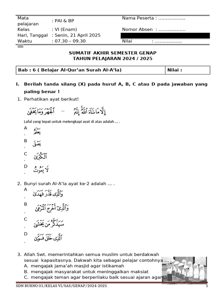 Sas Pai Kelas 6 | PDF