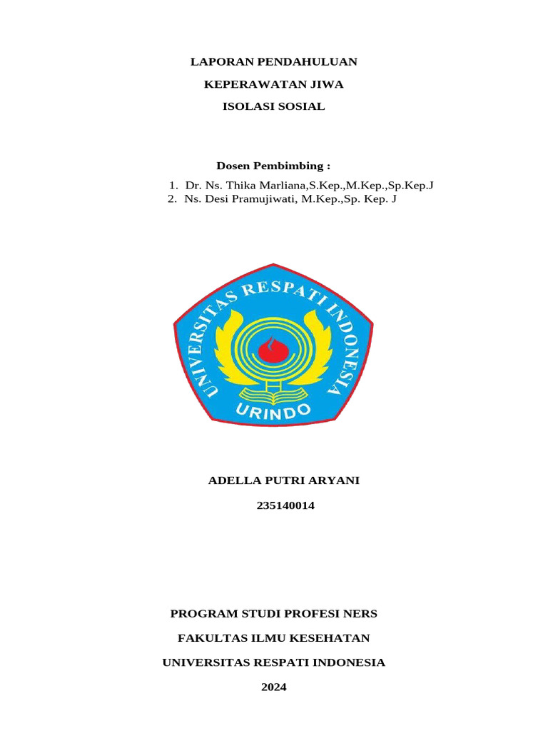 ADELLA - LP & SP Isolasi Sosial | PDF