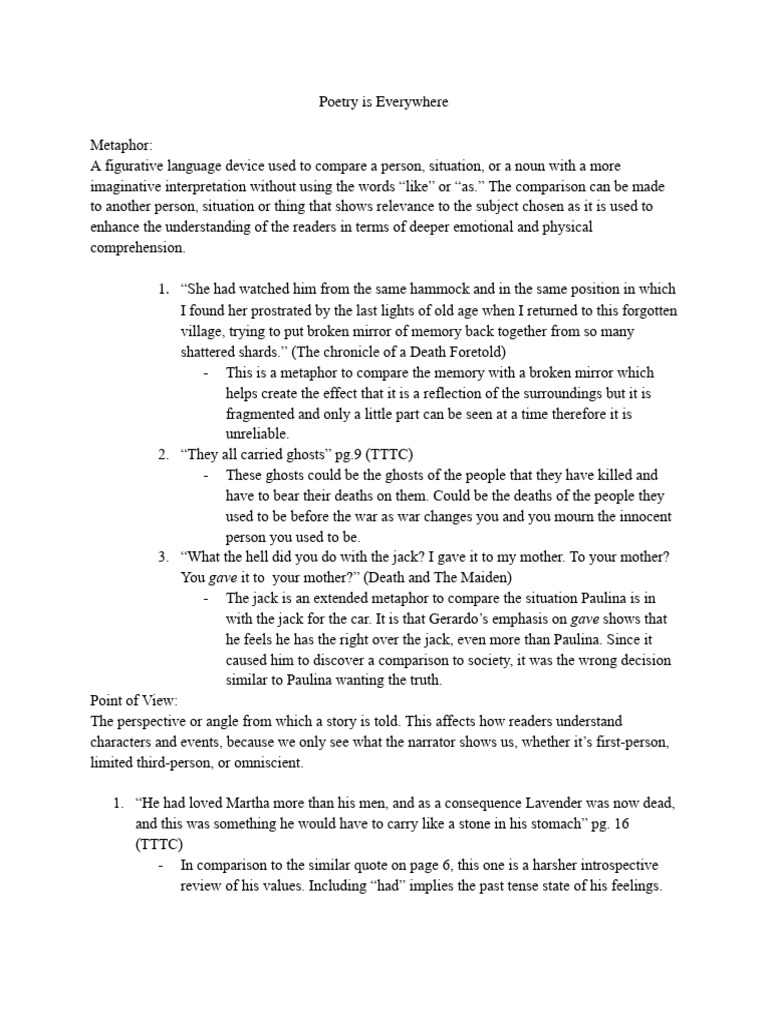 Analyzing Literary Devices in Poetry | PDF | Narration